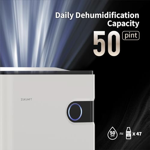 Dehumidifier Home Moisture LED Quiet Humidity Control,4500 SqFt 50 Pint,Large Water Tank,Auto Off,Child Lock,Energy Saving,3 Modes,Household Commercial Dehumidifiers for Basements,Bathroom