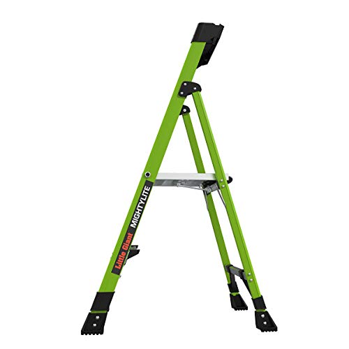 Little Giant Ladders, MightyLite, M4, 4 ft Stepladder, Ground Cue, Fiberglass, Type IAA, 375 lbs weight rating, Green, (15384-001)