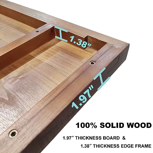 IBF Solid Wood Computer Desk, Natural Real Wooden and Metal Home Office Desk, Farmhouse Industrial Modern Executive Desk Workstation,Laptop PC Table for Gaming Work Writing Study,Rustic Brown,55 Inch