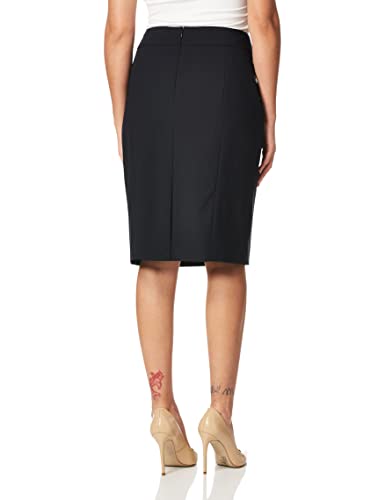 Calvin Klein Women's Straight Fit Suit Skirt (Regular and Plus Sizes), Navy, 12