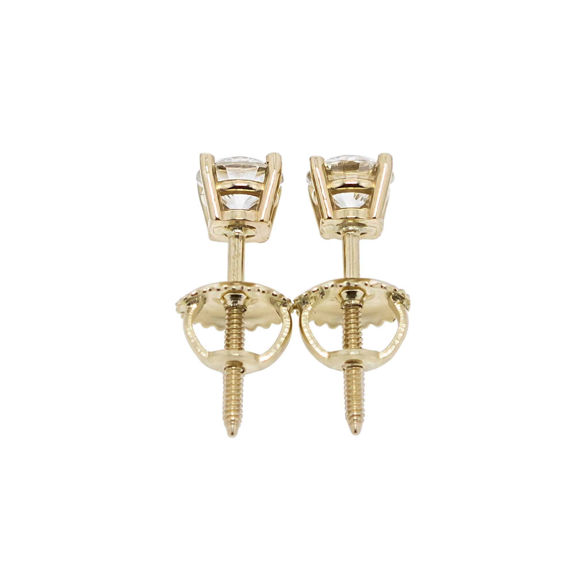 IGI Certified 1/2 Carat Lab-Created Diamond Stud Earrings 14kt Yellow Gold (0.50 cttw, H-J Color, VS2-SI1 Clarity)