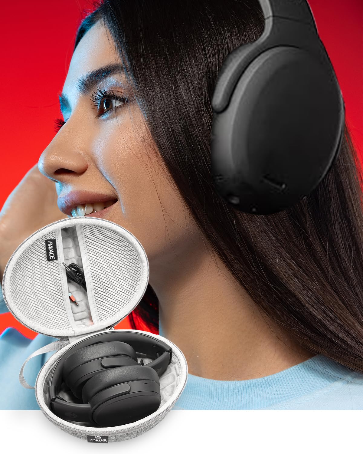 Hard Travel Carrying Case Compatible with Skullcandy Crusher Over-Ear Headphones. (Case Only, Not Include The Device)-Gray(Gray Lining)