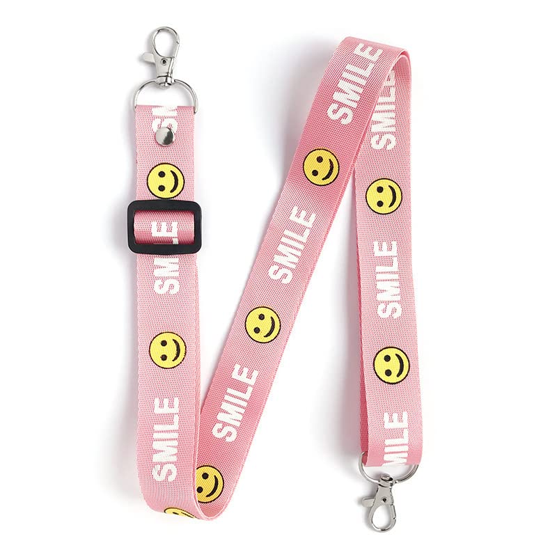 HPHRE Compatible iPhone 14 Pro Max Crossbody Case with Smiley Face Strap, Adjustable Detachable Neck Lanyard Transparent Phone Cover for iPhone 14 Pro Max 6.7 inch