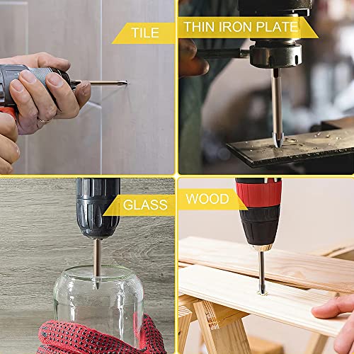 Efficient Universal Drilling Tool 5pcs, Cross Alloy Drill Bit, High-Grade Alloy Hole Opener, Tile Drill Bits Ceramic Diamond, Wall Drilling Auxiliary, Plexiglass Drill Bit Set (5Pc,3/4/5/6/7)
