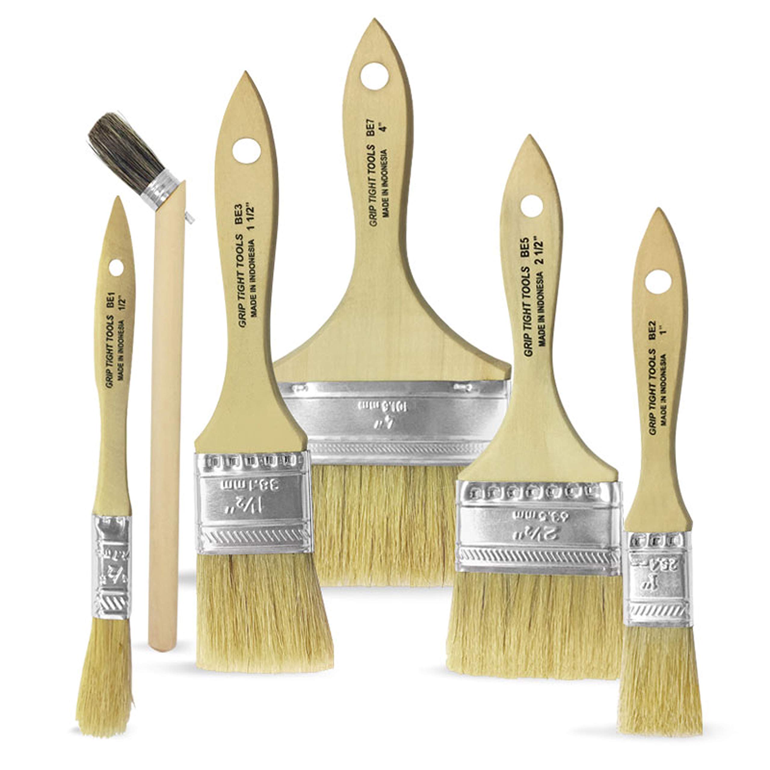 Grip Tight Tools BE2 Flat Chip Brush for All Paints, 1-Inch