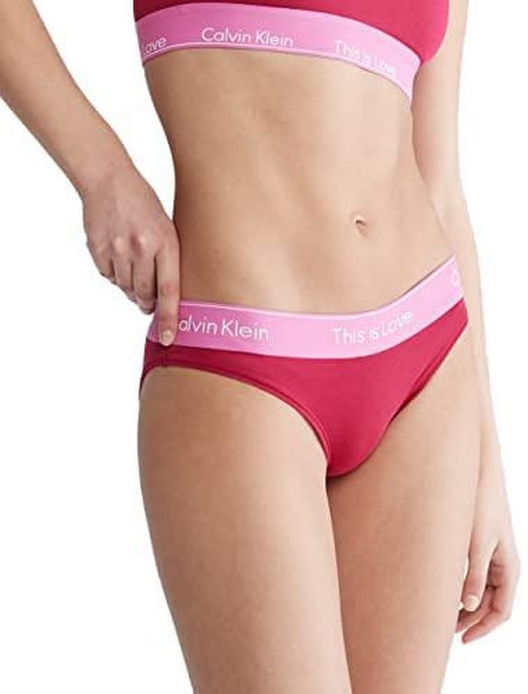 Calvin Klein Women's This is Love Modern Cotton Bikini Panty, Persian Red, Large