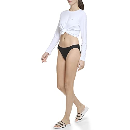 Calvin Klein Women's Standard Long Sleeve 40+ Protection Moisture Wicking UPF Top, WHITE