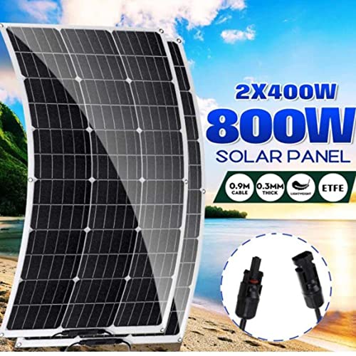 CHEIRSS 400W/800W Solar Panel 18V Etfe Flexible Solar System Solar Panel Kit Complete RV Car Battery Solar Charger for Car RV Boat Caravan Home Rooftop,800W