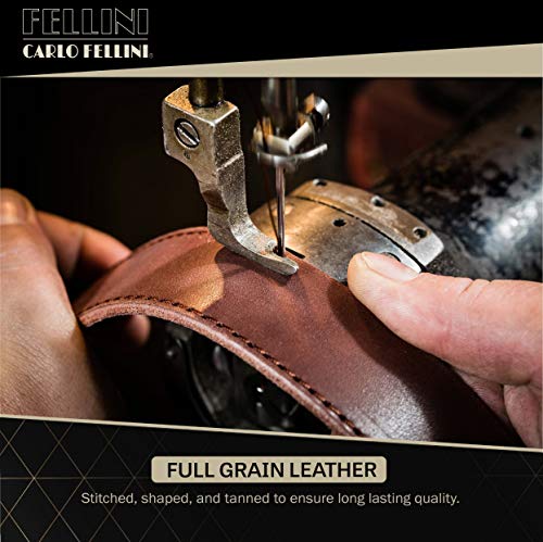 Carlo Fellini Mens Genuine Leather Ratchet Dress Belt with Slide Belt for men ([2 Pack] Black Black/Black Silver, ADJUSTS TO FIT 28-44)