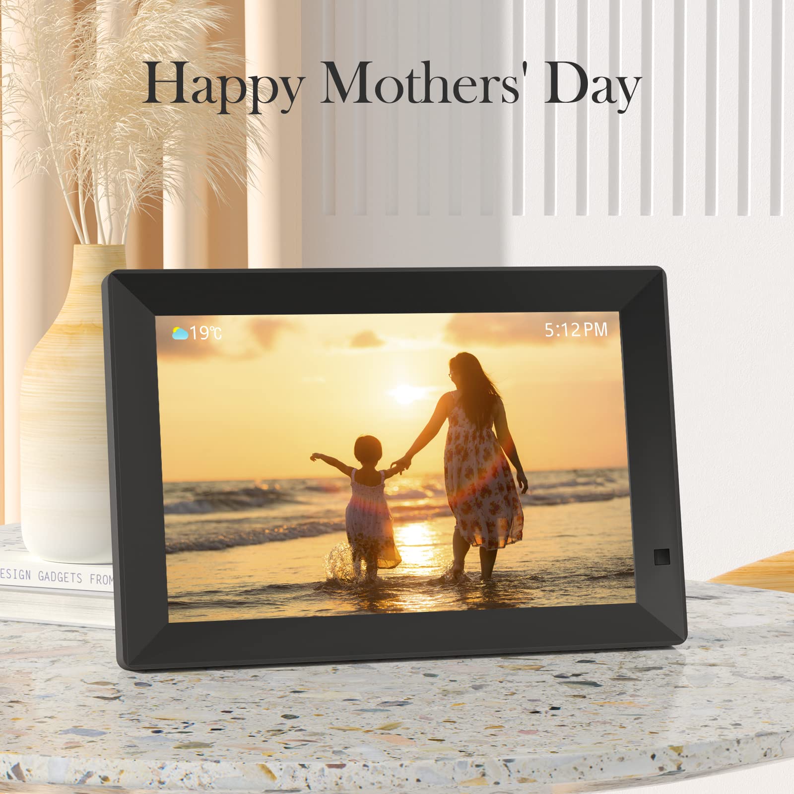 Digital Photo Frame 10.1 Inch, Bestdon Smart WiFi Cloud Digital Picture Frame, IPS Touch Screen, Auto-Rotate, 16GB Storage, Instantly Share Photos or Vedios Via BIU Frame Free App - Black