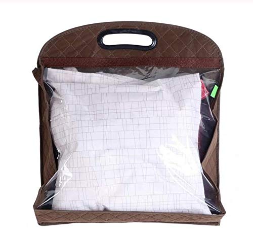 TcJ-Chen 3 Sizes Handbags Storage Dust Cover Bag Storage Hanging Closet Organizer Purse (Brown)