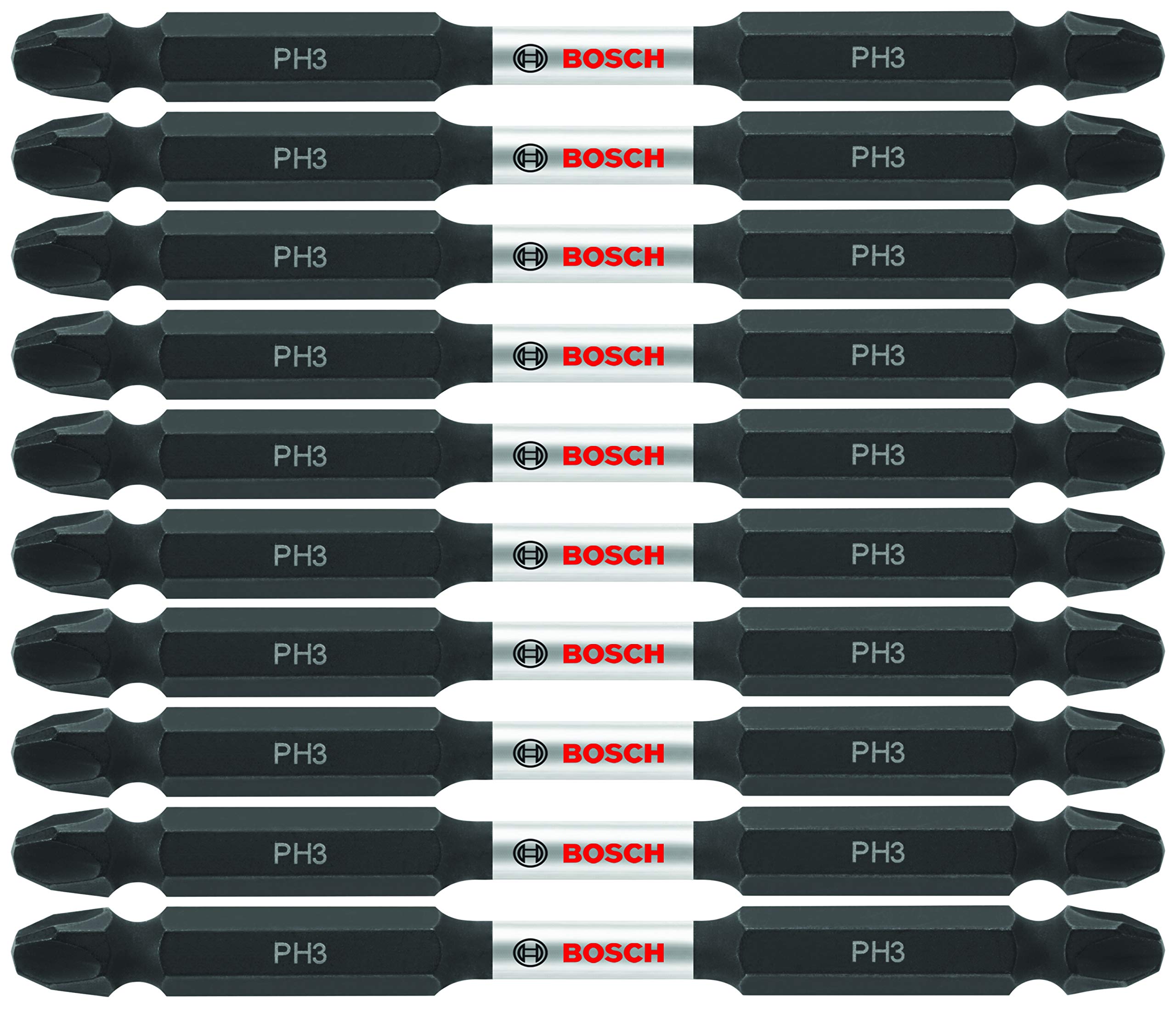 BOSCH ITDEPH335B 10-Pack 3-1/2 In. Phillips #3 Impact Tough Double-Ended Screwdriving Bits