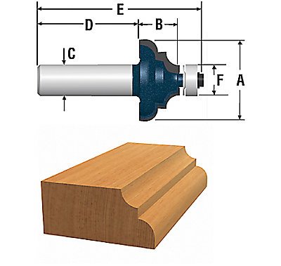BOSCH 85604MC 1-3/8 In. x 11/16 In. Carbide-Tipped Cove and Bead Router Bit