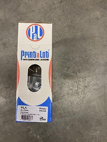 PRINTALOT PLA 3D Printer Filament, Dimensional Accuracy +/- 0.03 mm, 1 kg Spool, 1.75 mm Chocolate