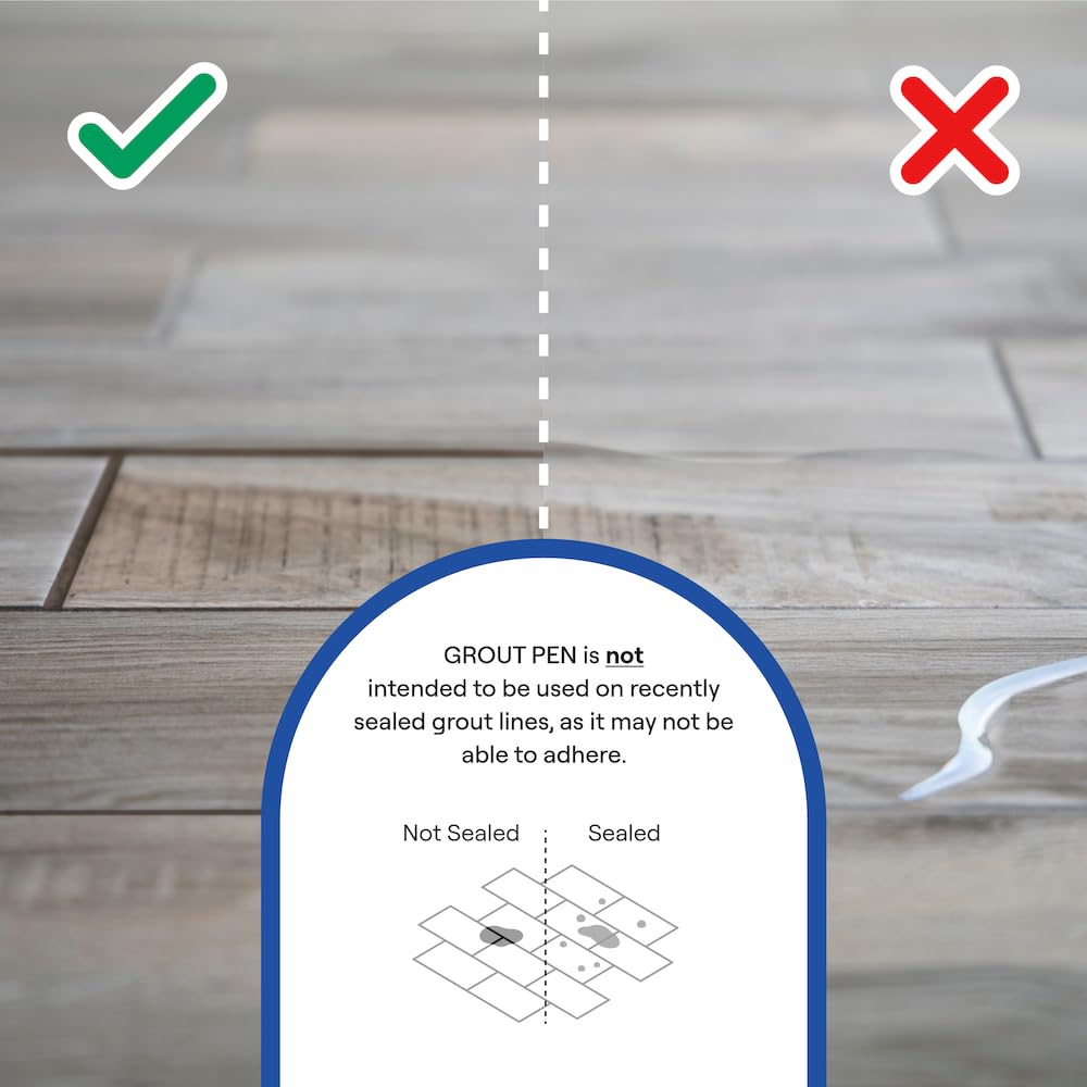 Grout Pen Beige Grout Paint: Waterproof Tile Paint Grout Refresh Restorer for Floor, Kitchen & Bathroom Shower Tiles - Beige - Can Size for Larger Projects - 125ml (4.2oz)
