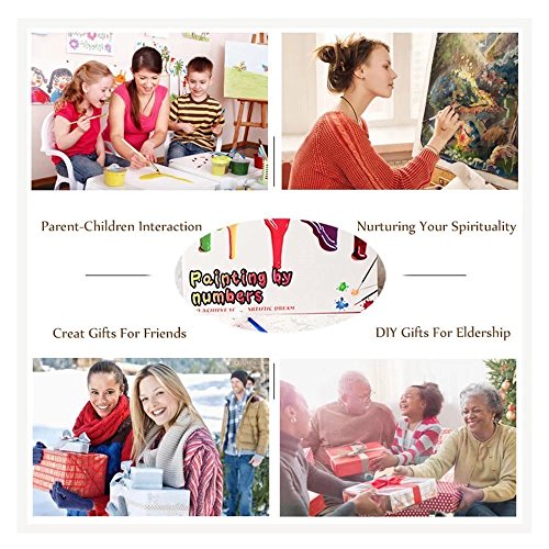 iCoostor Paint by Numbers DIY Acrylic Painting Kit for Kids & Adults Beginner – 16” x 20” Cute Cat and Butterfly Pattern
