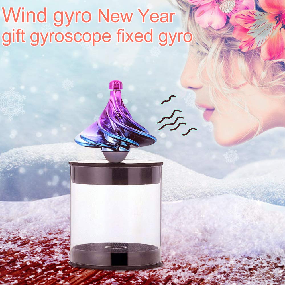 Spinning Top, Wind Gyro, Wind Blow Turn Gyro Desktop Decompression Toys, Airflow Spinning Gyro, Desktop Gyro, Stress Relief Toy, Valentine's Day Present