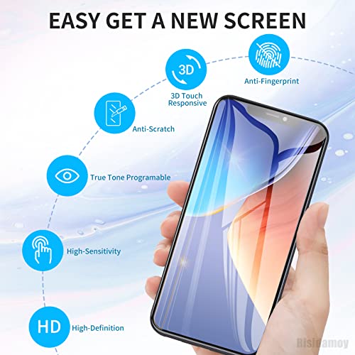 for iPhone 11 Screen Replacement 6.1β with Ear Speaker and Sensor Kit Full Assembly, 3D Touch LCD Display Digitizer Fix Tools with Magnetic Screw Mat Front Earpiece Repair HD Glass A2111, A2223, A2221