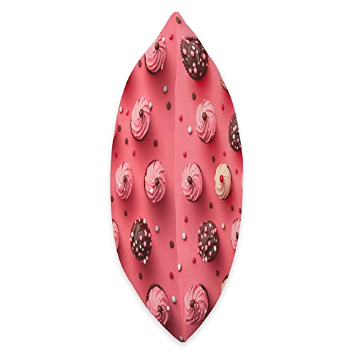 Fun Designs Pink Patterned Cupcake Throw Pillow, 16x16, Multicolor