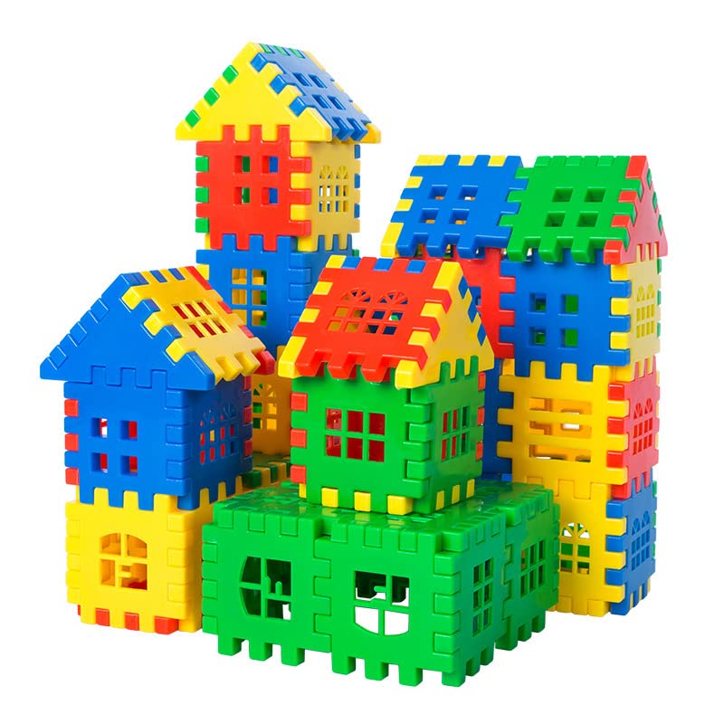 Building Blocks, Tile Early Education and Development Toy Set, Waffle Building Blocks, Gifts for Boys and Girls,(70pcs)-08