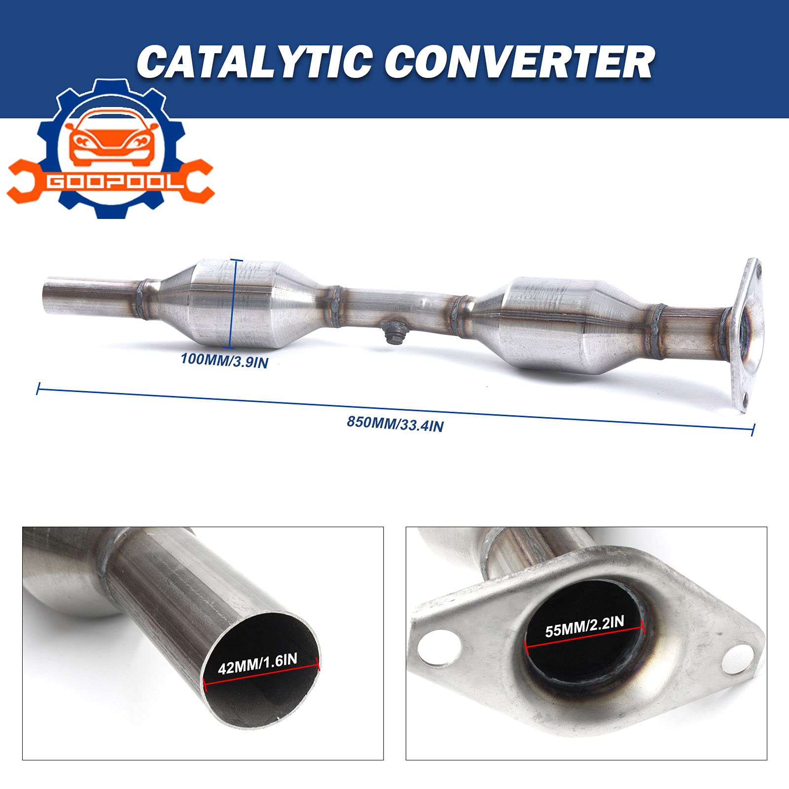 Catalytic Converter Compatible with Toyota Prius 2004 2005 2006 2007 2008 2009 1.5L replaces#31379 36454 16337 18382F (EPA Compliant)