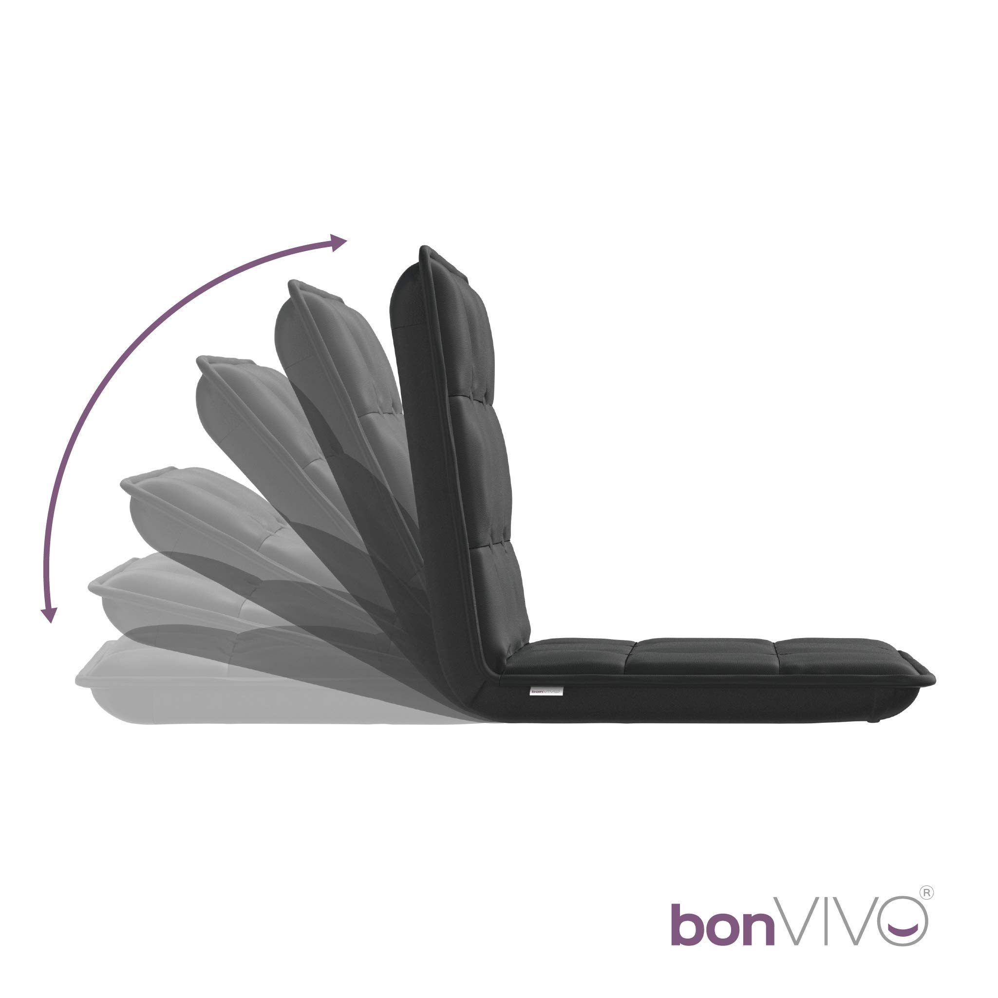 bonVIVO Floor Chair with Back Support - Multi-Angle, Portable Floor Seating for Adults, Kids, Sports Events, Gaming, Reading and Meditation w/Adjustable Backrest - Easy Smart Style