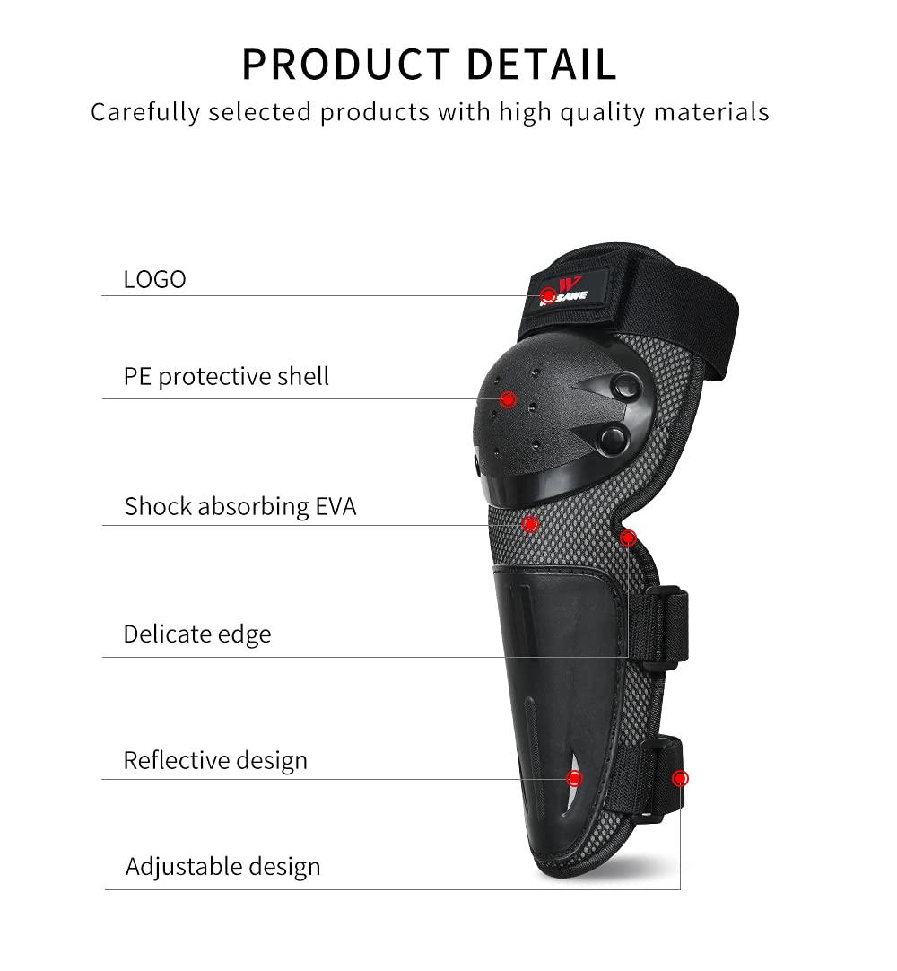 WOSAWE Kids Dirt Bike Chest Protector Skating Knee Elbow Pads Youth ATV Spine Protective Gear Kit, Red