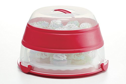 Progressive International BCC-1AZ Carrier, 24 Cupcakes, 2 Layer, Red