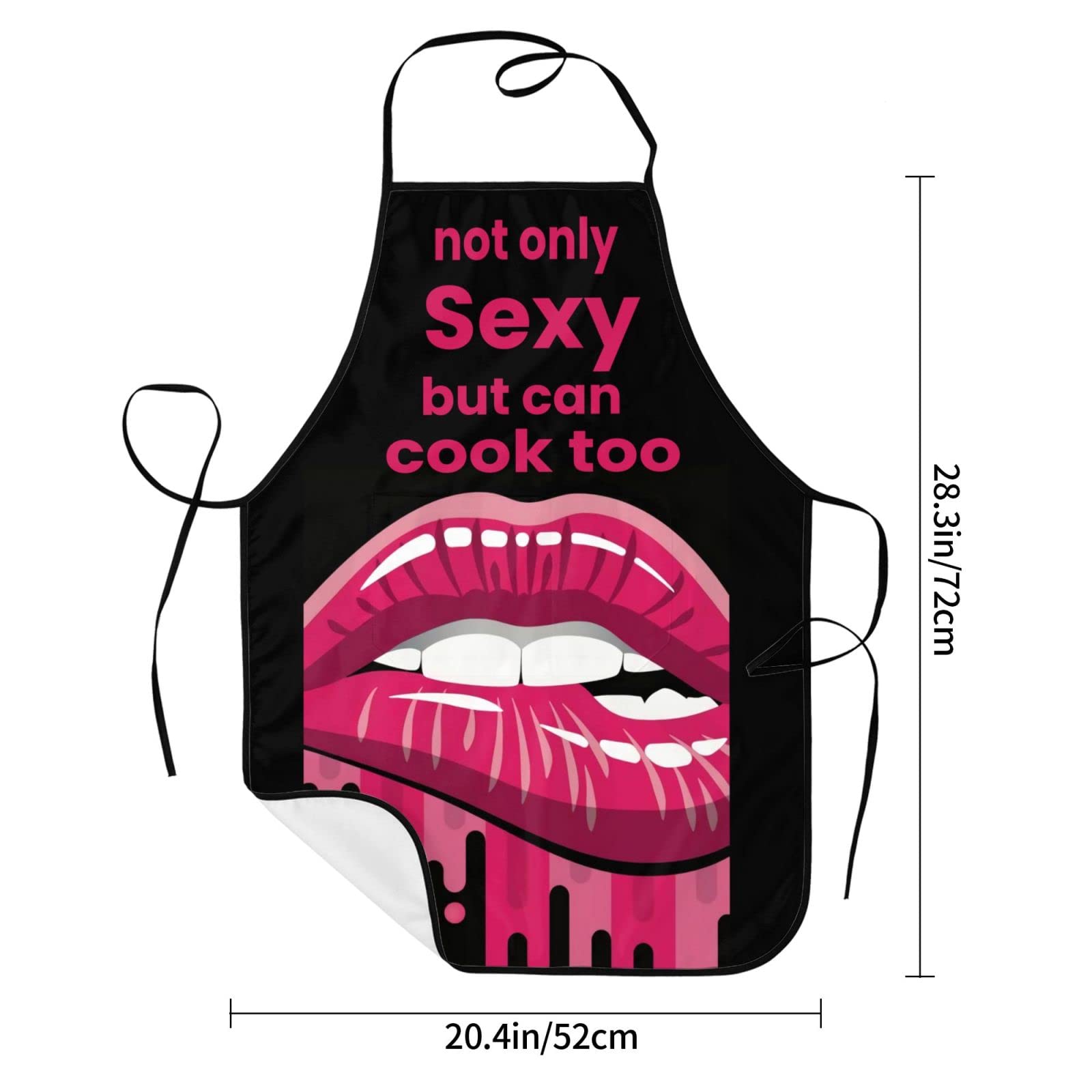 capuca Cooking Kitchen Chef Aprons Funny - Not Only Sexy Printing Bib Aprons with Pockets Erasable Hand Waterproof Grilling Sink Aprons for Women Men