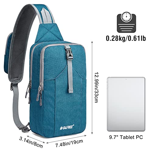 G4Free Sling Bag Sling Backpack Crossbody Chest Bag Daypack for Hiking Traveling (Teal Blue)