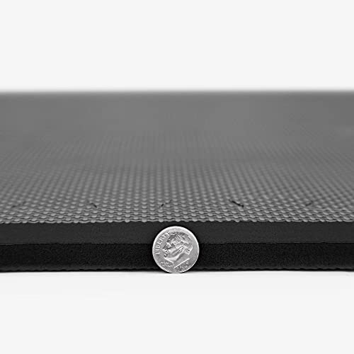 IncStores 7/8" Thick Reversible Eva Foam Exercise Mat - 3'x3' Interlocking at Home Workout Equipment Tiles for Yoga, MMA, Wrestling, BJJ & Jiu Jitsu | Black/Gray, 6 Tiles (24 Sq/Ft)