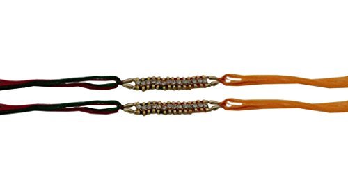 IndiaBigShop Rakhi for Brothers 14 Stone Rakhi Thread Raksha bandhan Gift for your Brother Vary Color and Multi Design - Set of 2