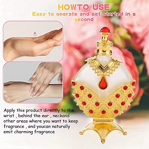HUIBAO Gold Arabian Concentrated Perfume Oil, Arabic Perfume for Women, Arabian Perfume Oil- Long Lasting A Seductive Perfume Oil (12ml)