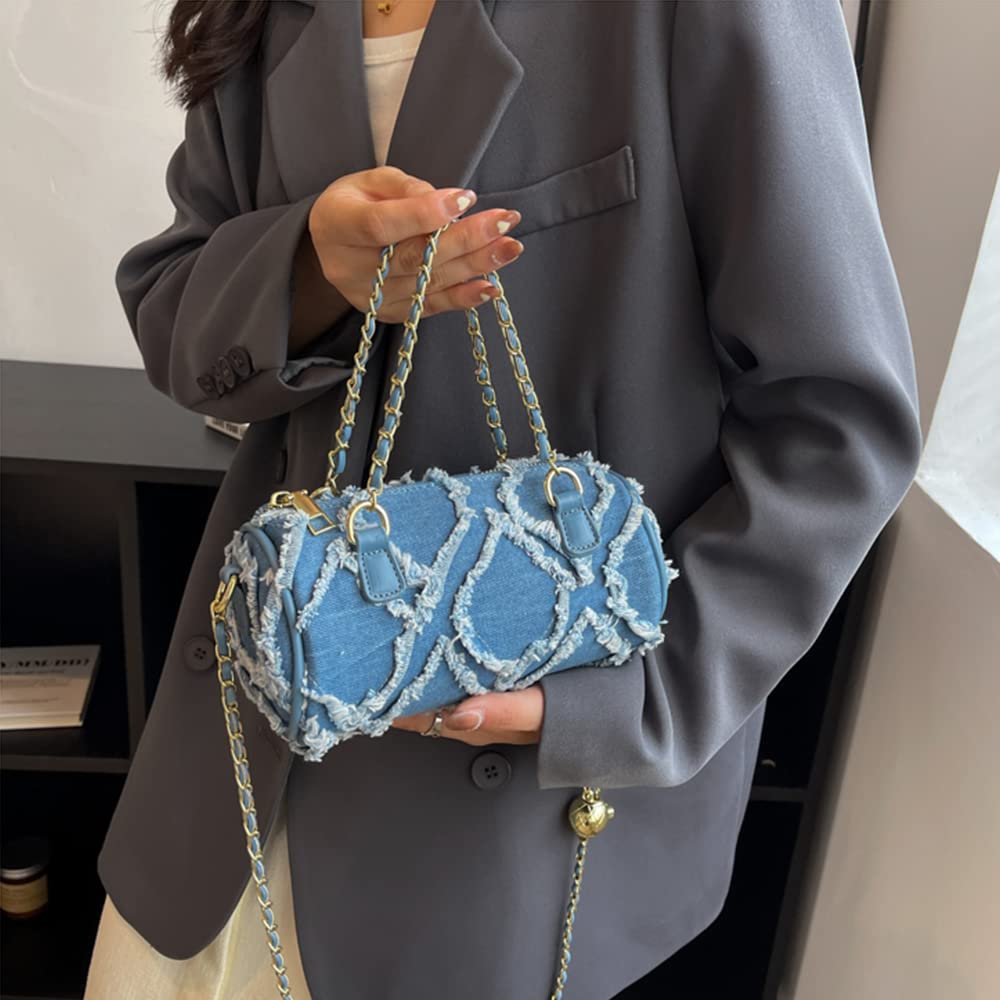Denim Shoulder Bag for Women Blue Retro Classic Purse Clutch Shoulder HandBag 39