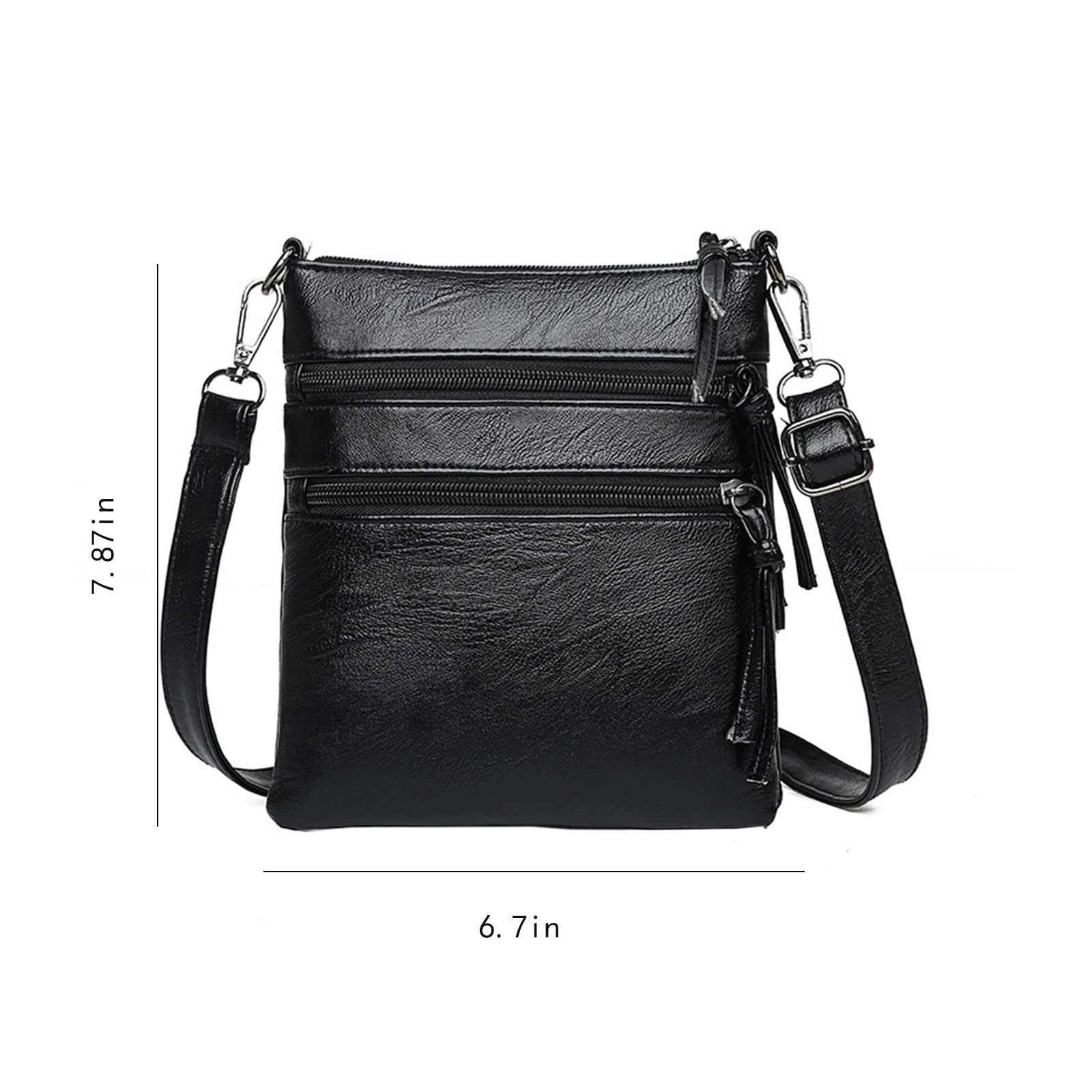 Crossbody Purses for Women, Multi Pocket Casual Crossbody Bag, Adjustable Strap Shoulder Bag with Tassel, Soft