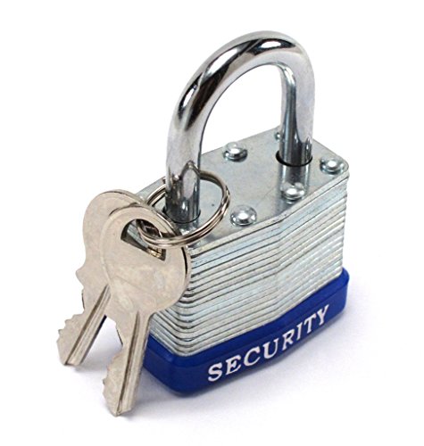 Elitexion Heavy Duty Laminated Steel Padlock, Commercial Grade Keyed Alike 1-Inch (Pack of 6)