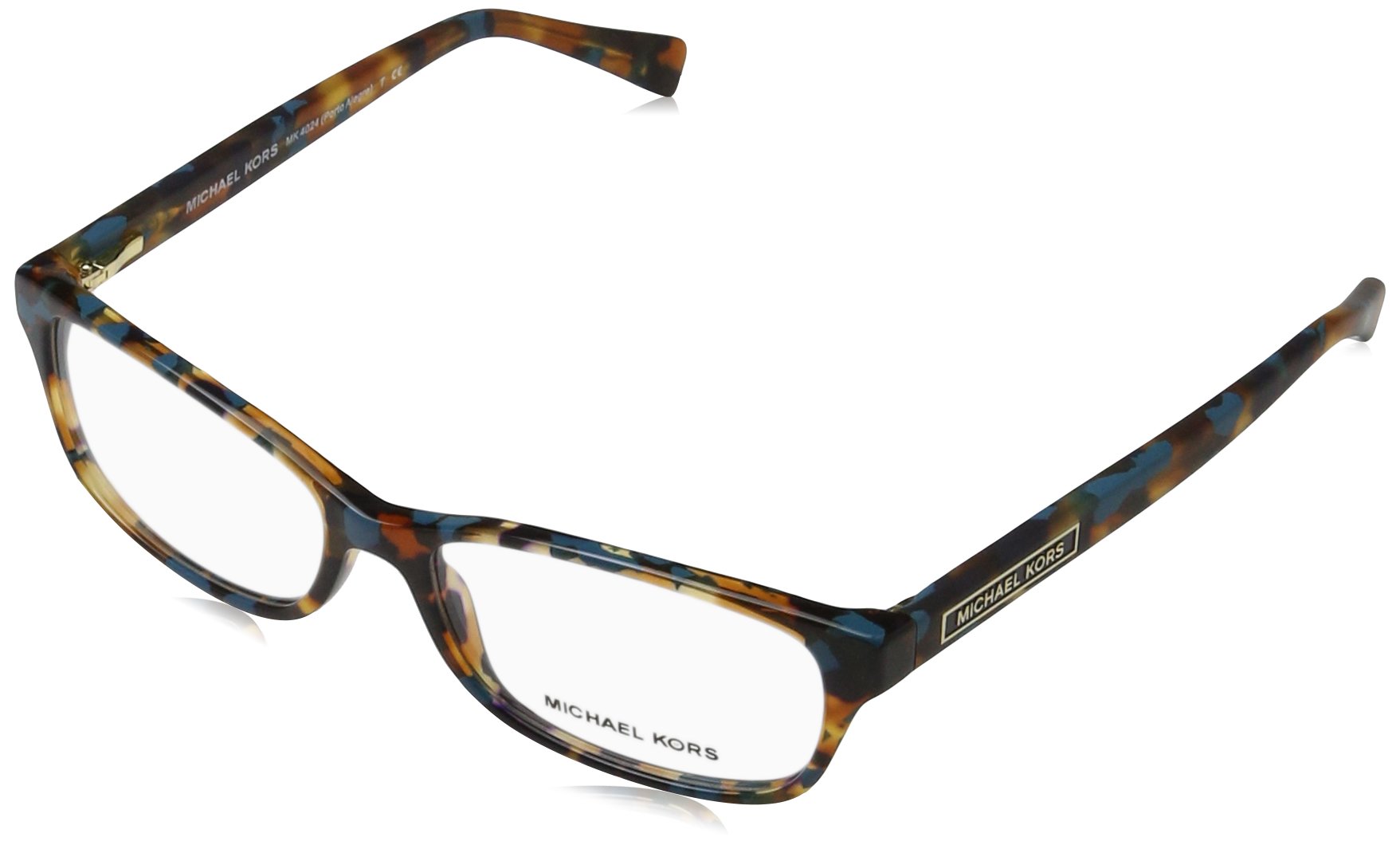 Michael Kors 0MK4024 Optical Full Rim Rectangle Womens Sunglasses, Turquoise Tortoise, 53/15/135