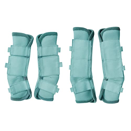 Gallopoff Fly Boots for Horses Set of 4, Breathable Comfy Mesh Horse Leggings Reduce Stomping, Hoof Stress, and Leg Fatigue SkyBlue Cob