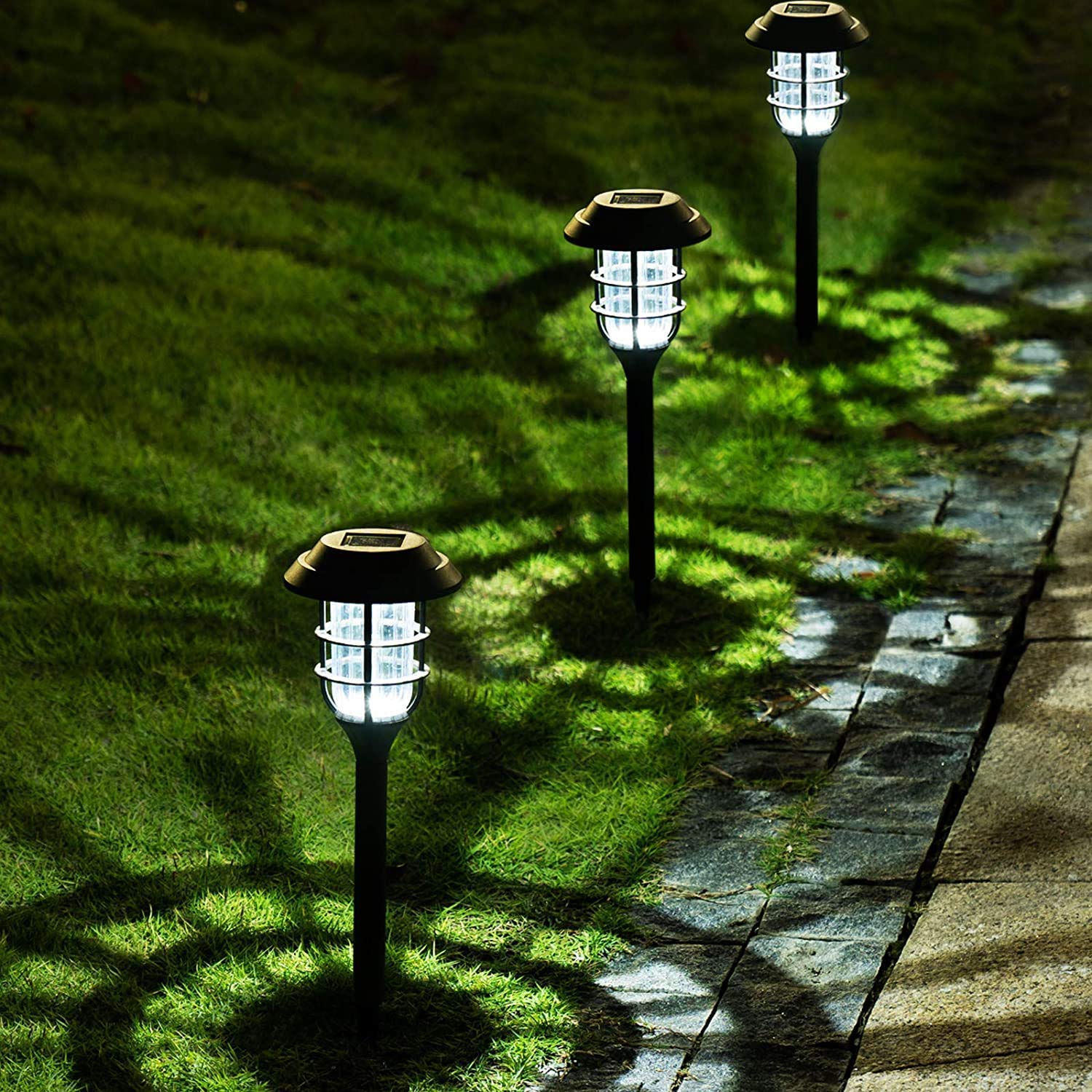 SOLPEX 14 Pack Solar Pathway Lights,Solar Pathway Lights Outdoor, Solar Powered Garden Lights,Diamond-Like Waterproof Solar Walkway Lights for Lawn, Patio, Yard, Garden, Pathway, Walkway and Driveway
