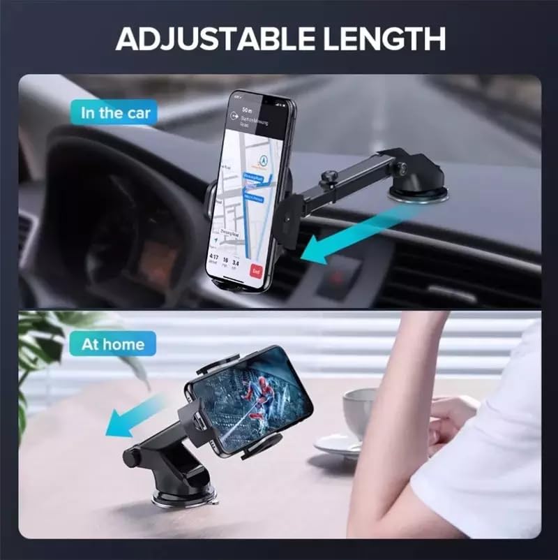 Car Phone Holder - Universal Mount for Secure and Convenient Smartphone Use - 360° Rotation, Easy Installation - Fits iPhone, Samsung, and More