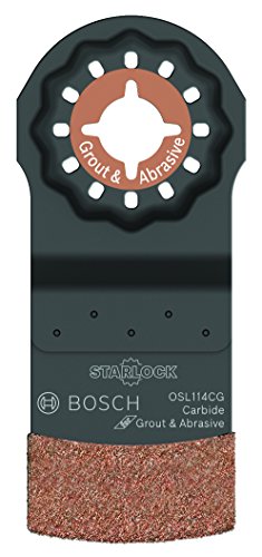 BOSCH OSP218LG 2-1/8 In. StarlockPlus Oscillating Multi Tool 2-in-1 Dual-Tec Grout & Abrasive Carbide Grit Blade for Heavy-Duty Applications in Grout Removal and Cuts in Abrasive Materials