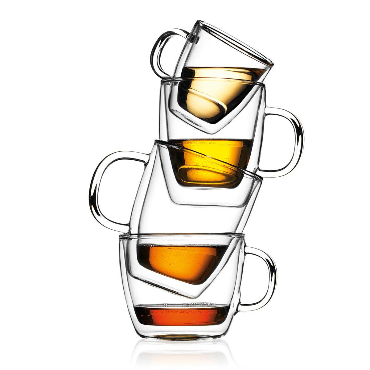 Bodum Bistro Double-Wall Insulated 15-Ounce Glass Mug, Set of 2