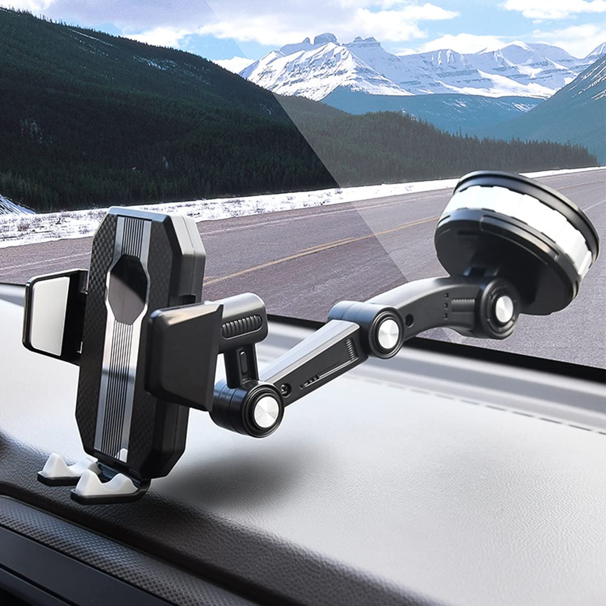 Car Phone Mount, 360° Rotatable Upgraded Phone Holder with Suction Cup for Dashboard, Windshield, Universal for iPhone 13/12 Pro, Pro Max, XS, XR, Samsung, Andriod, More Devices,Car Accessories