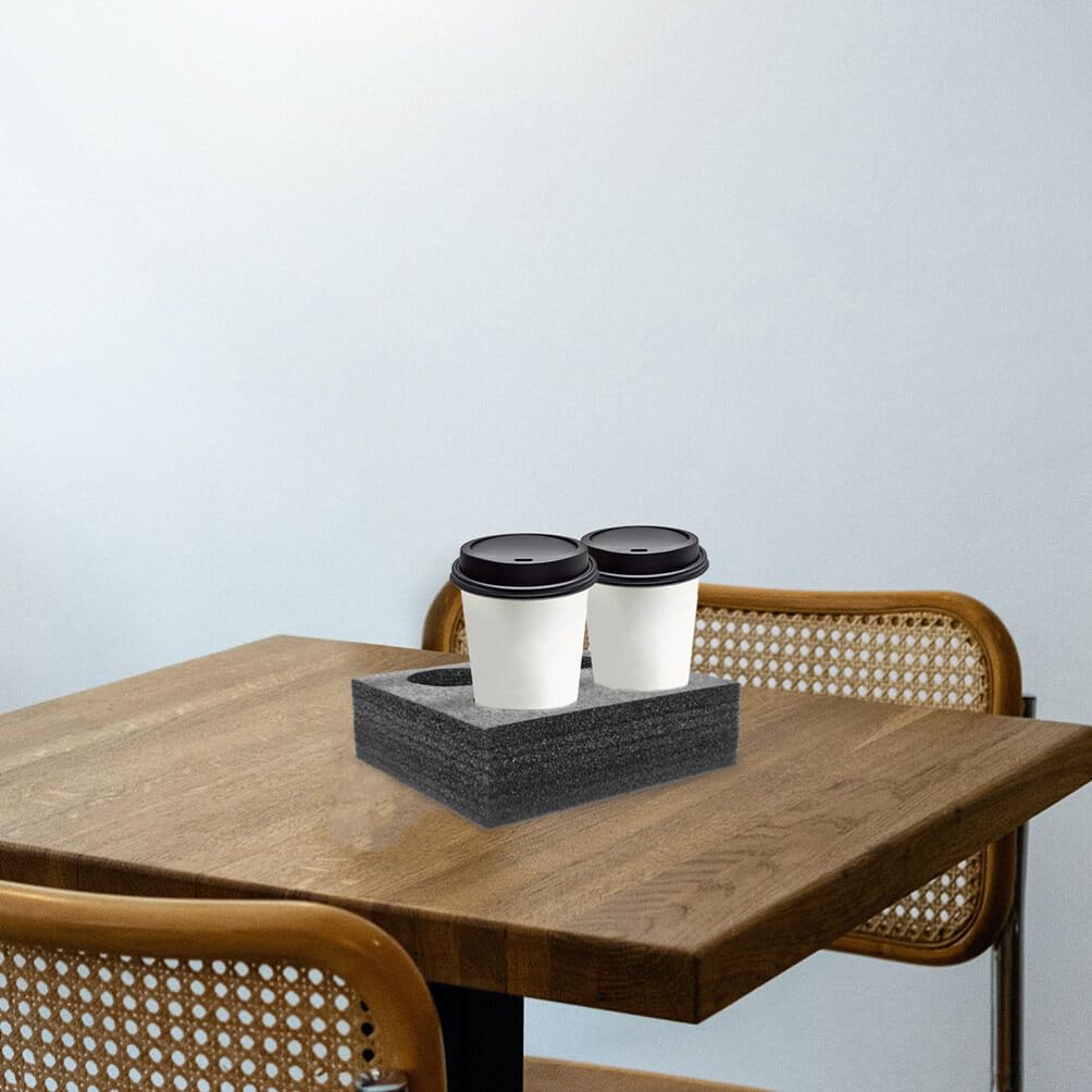 Cabilock 4pcs 4 Hole Cup Holder Coffee Mug Holder Juice Cup Holder drinkings Carrier Tray Beverage Packing Tools Portable Coffee Mug Milk Tea Packing Tray Outdoor Pearl Cotton Box