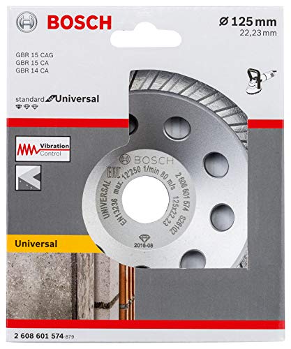 Bosch Professional 2608601574 Diamond Wheel Cup for Universal (for Concrete and Natural Stone, 125 x 22.23 x 3 mm, Accessories for Angle Grinders)