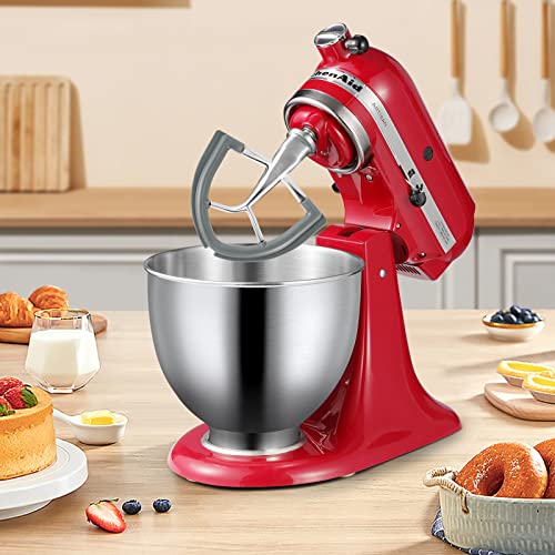 Flex Edge Beater For KitchenAid 4.5-5 Quart Tilt-Head Stand Mixer,Stainless Steel Kitchenaid Paddle Attachment with Silicone Edge Scraper,Kitchen Aid Mixer Accessory Replacement Parts