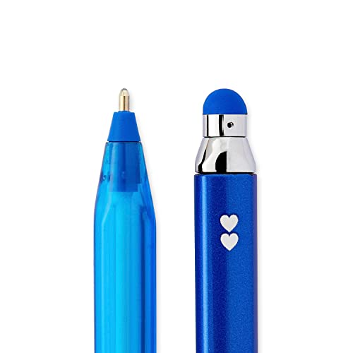 Paper Mate InkJoy 2 in 1 Stylus Ballpoint Pens, Medium Point, Blue, Box of 12