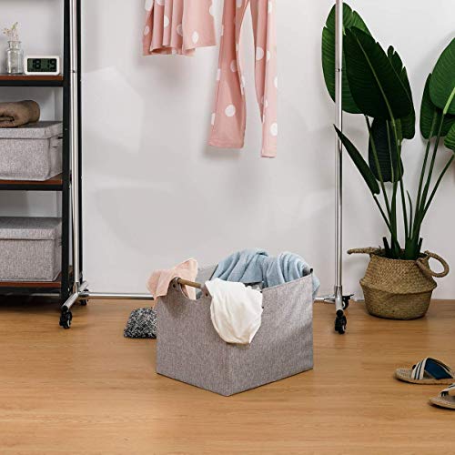 CAMEL CROWN Collapsible Storage Basket Organizer Bins Handles Box Accessories Laundry Cube for Home Office Nursery Kids (Grey-03, 1)
