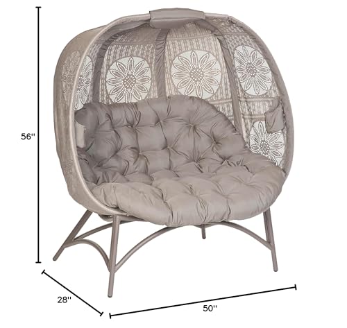 Flowerhouse Cozy 4-Legged Metal Outdoor Pumpkin Lounge Chair Dreamcatcher Sand