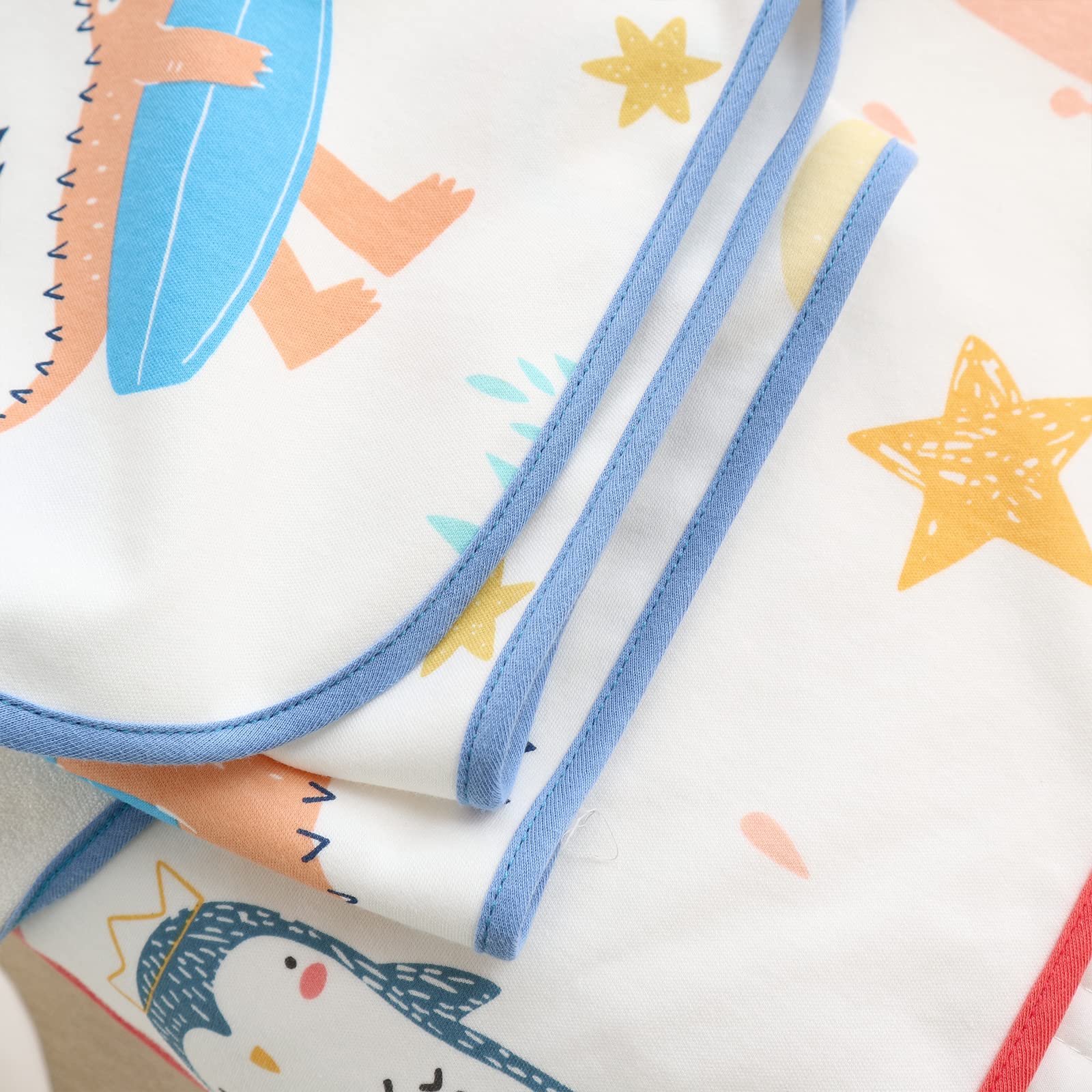 Catteyonce 1-Pack Knitted Diaper Pads Waterproof Breathable Washable Reusable Dinosaur Blue Large Baby Portable Diaper Pad